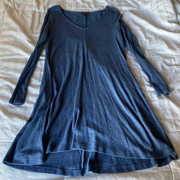 Express | Dresses | Express Sweater Dress Vneck Blue Medium | Poshmark
